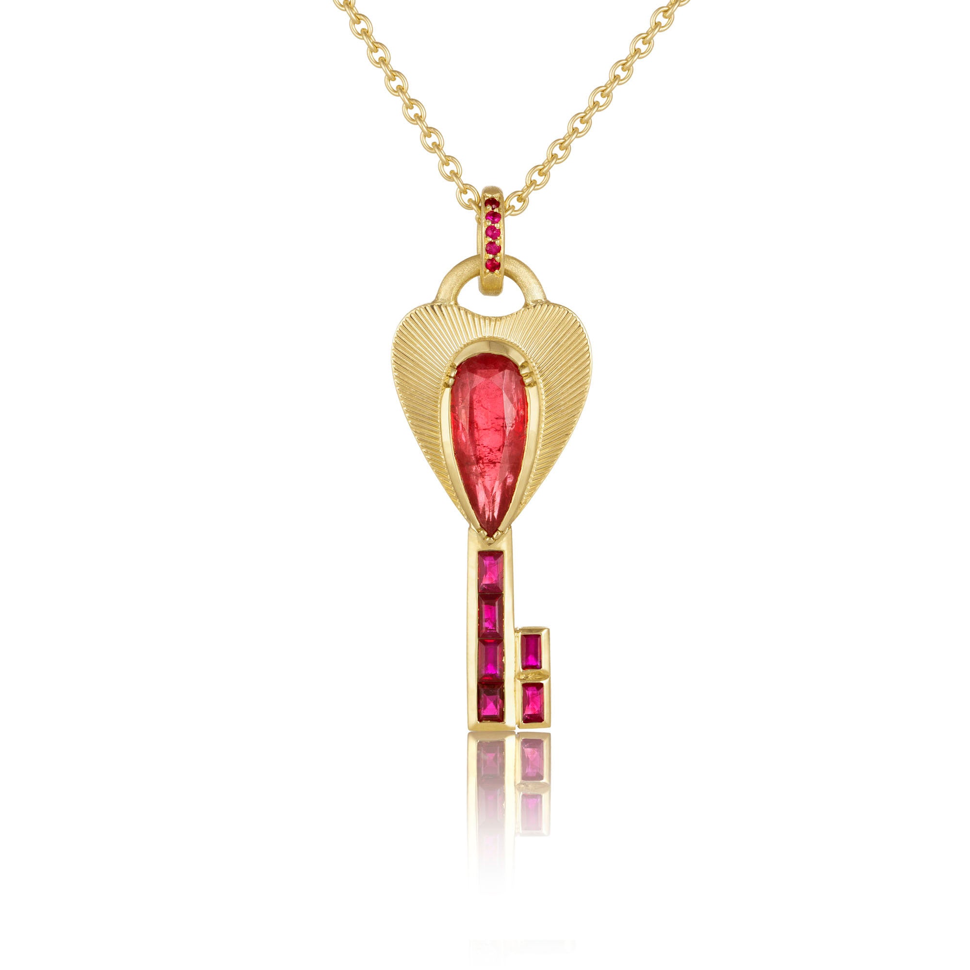 Rhodonite Ruby Key Heart Necklace – Brooke Gregson UK