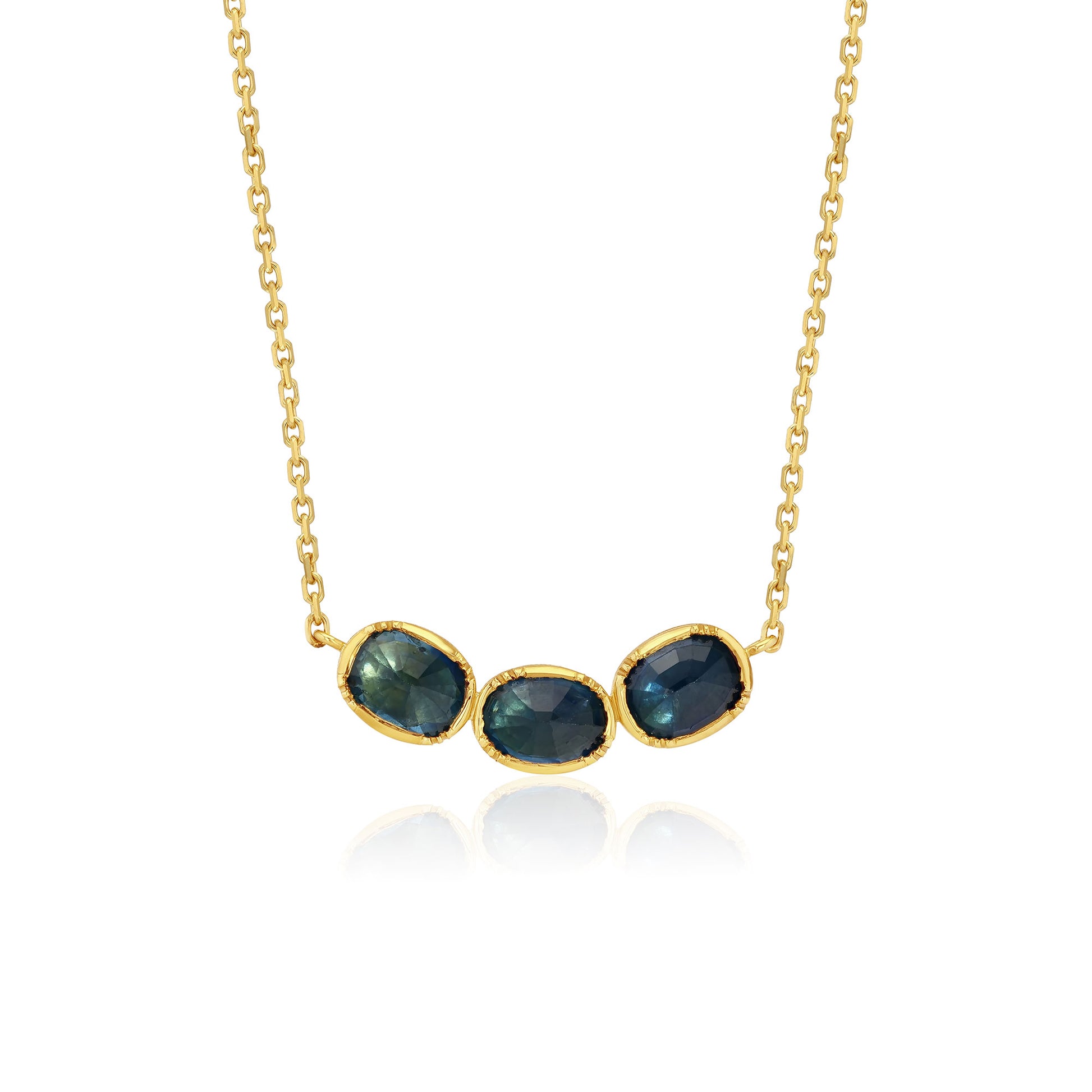 Triple Orbit Blue Sapphire Necklace – Brooke Gregson UK